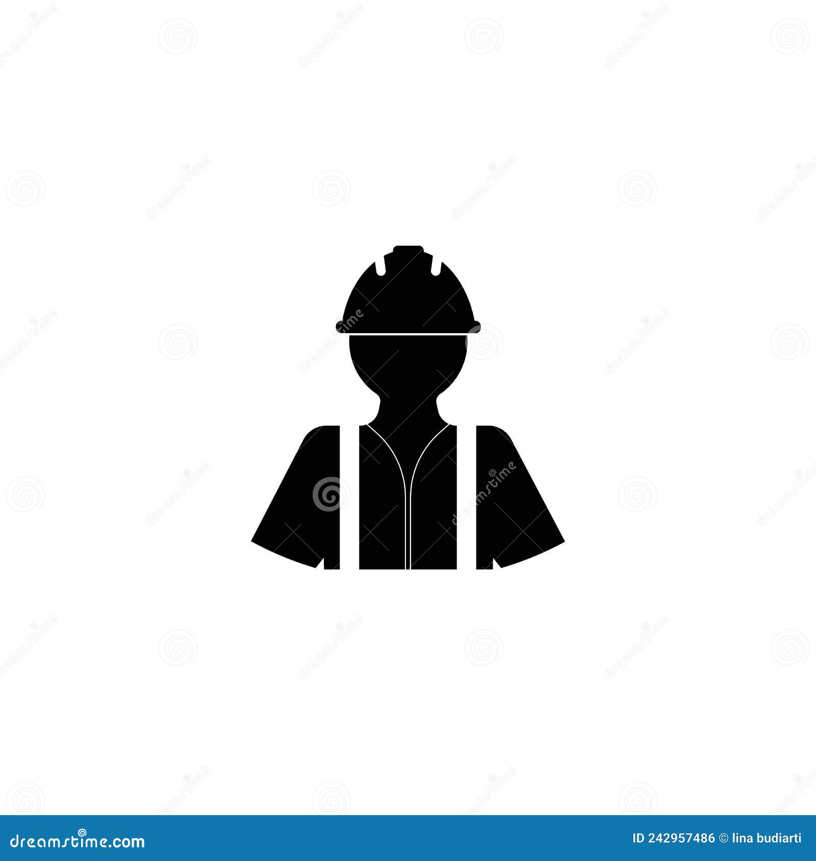 Construction worker icon stock vector. Illustration of employee - 242957486