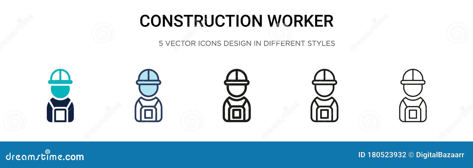 Construction Worker Icon in Filled, Thin Line, Outline and Stroke Style ...