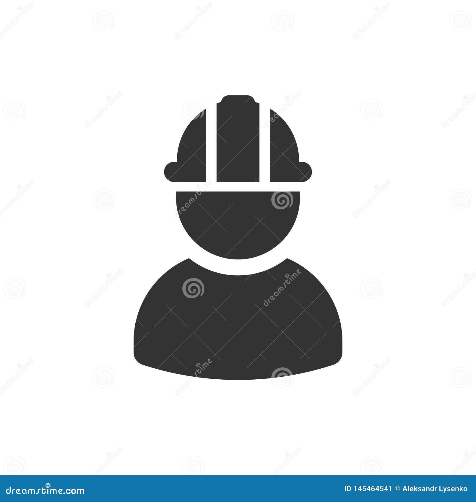 Construction Worker Icon in Flat Style. Factory Employee Vector ...