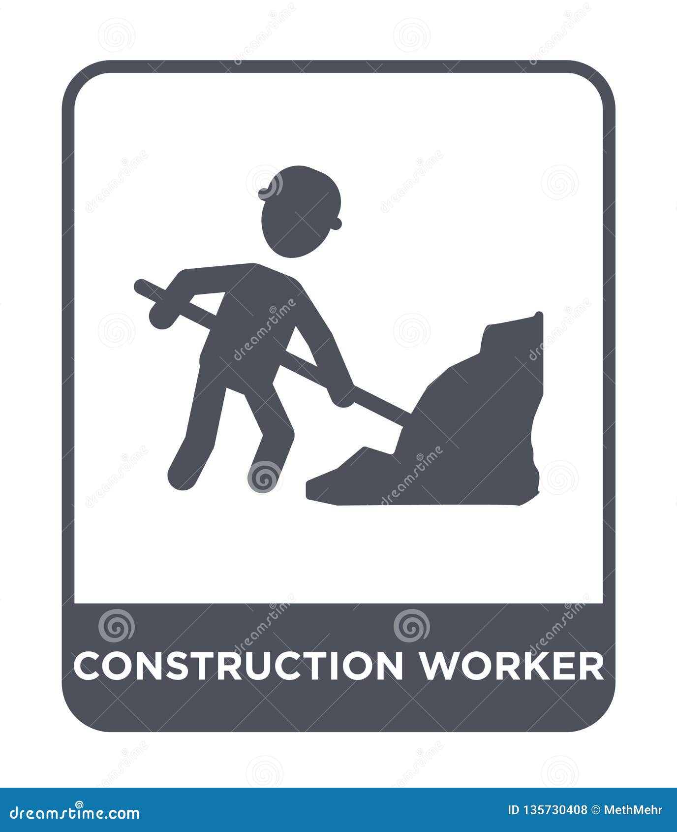 Construction Worker Icon In Trendy Design Style. Construction Worker ...
