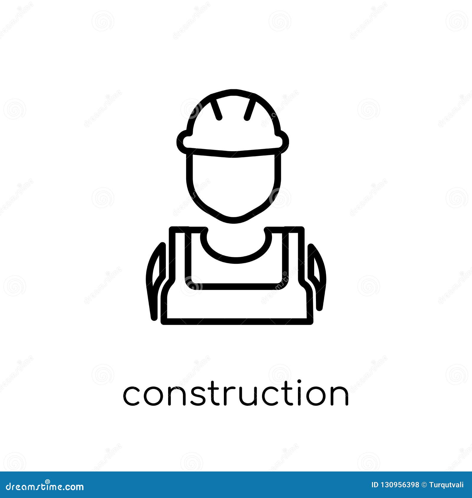 Construction Worker Icon. Trendy Modern Flat Linear Vector Construction ...