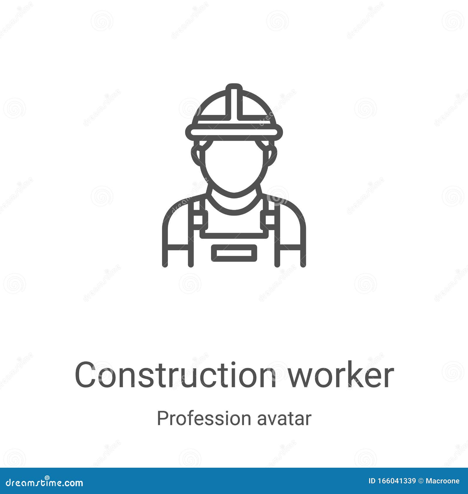 Construction Worker Icon Vector from Profession Avatar Collection. Thin ...