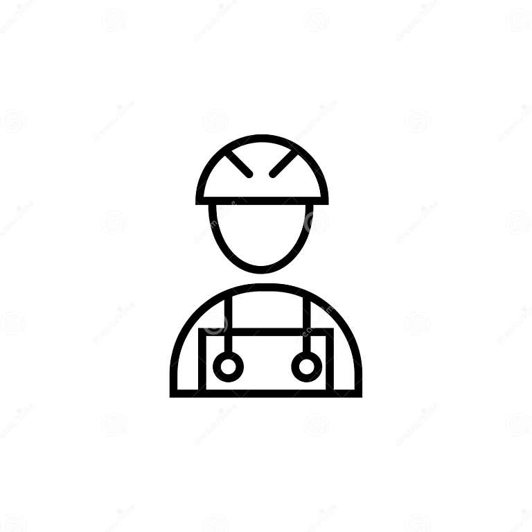 Construction Worker Icon- Vector Sign Symbol Construction Worker Stock ...