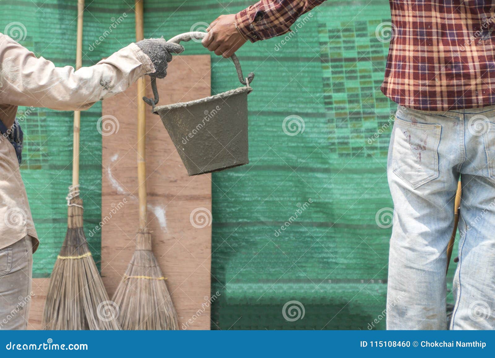 Construction Worker Inappropriate Dress Site Concrete Building Stock ...