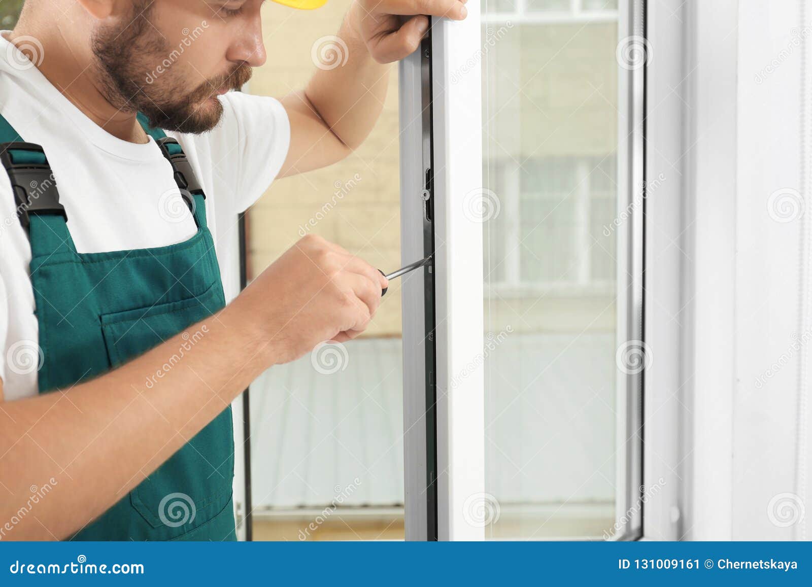 Construction Worker Installing New Window Stock Image - Image of ... Construction Worker Installing New Window Stock Image - Image of ...