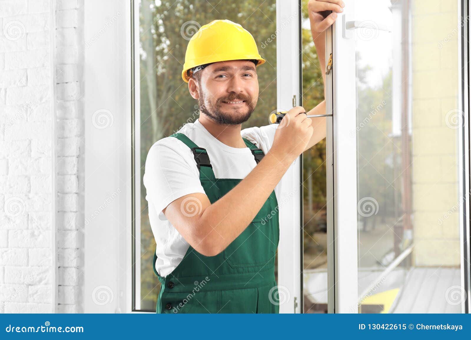 Construction Worker Installing New Window Stock Image - Image of ... Construction Worker Installing New Window Stock Image - Image of ...
