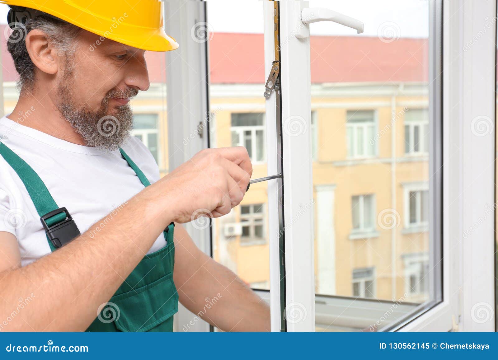 Construction Worker Installing New Window Stock Image - Image of ... Construction Worker Installing New Window Stock Image - Image of ...