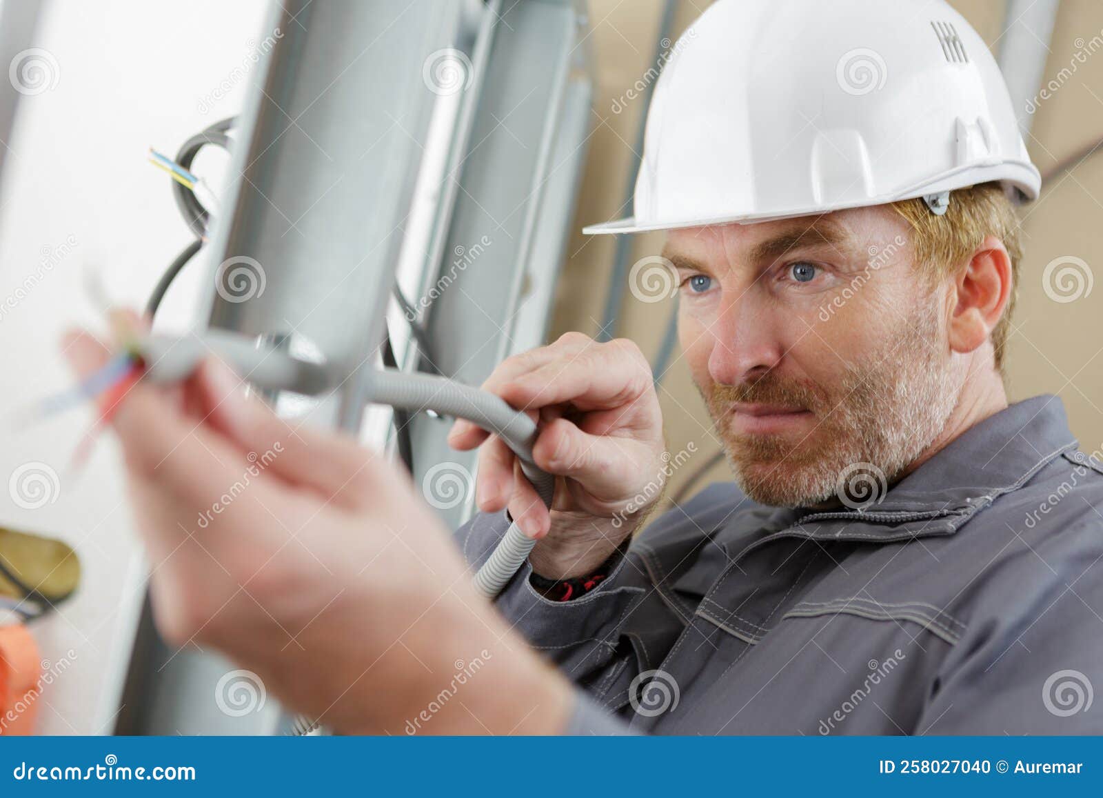 Construction Worker Installing Pipes Stock Photo - Image of upvc, build ...
