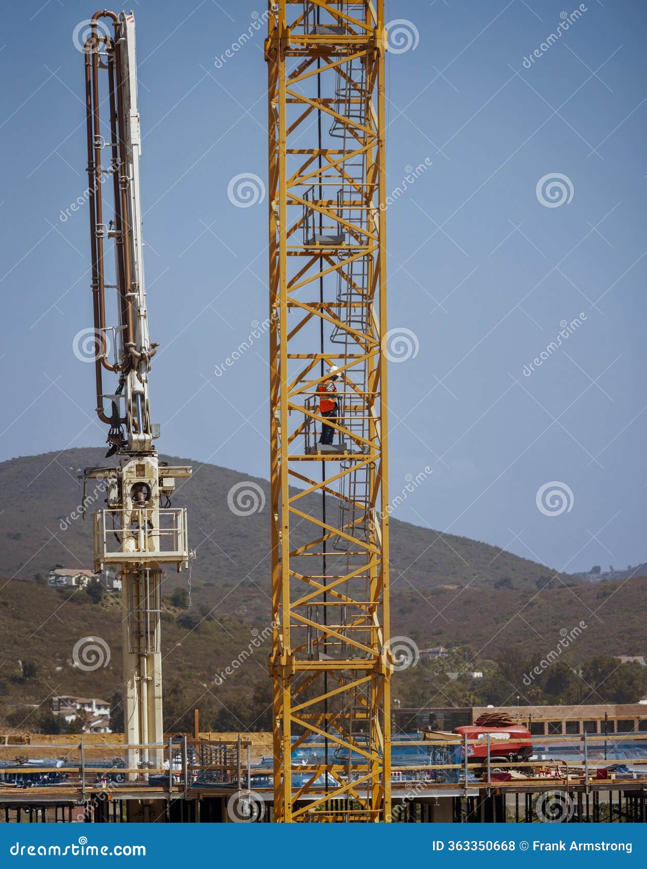 Big Yellow Tower Crane Royalty-Free Stock Photography | CartoonDealer ...