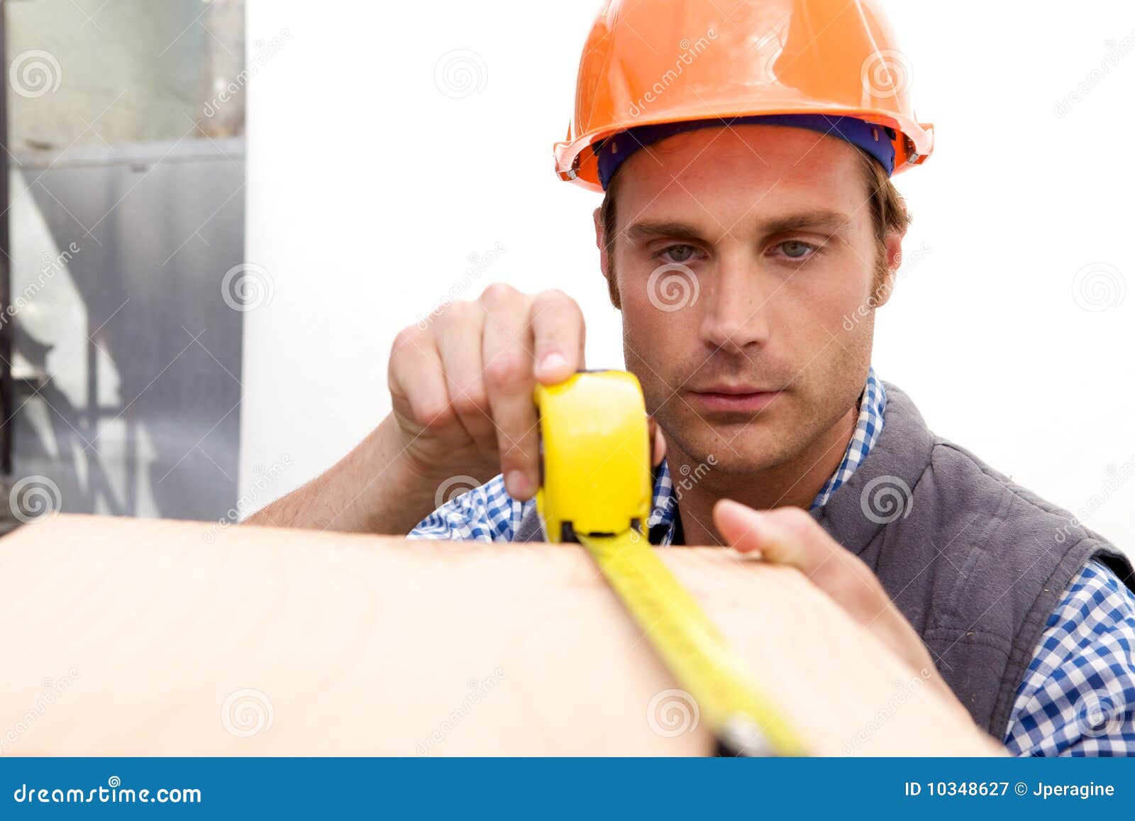 Construction Worker on the Job Stock Image - Image of isolated ...