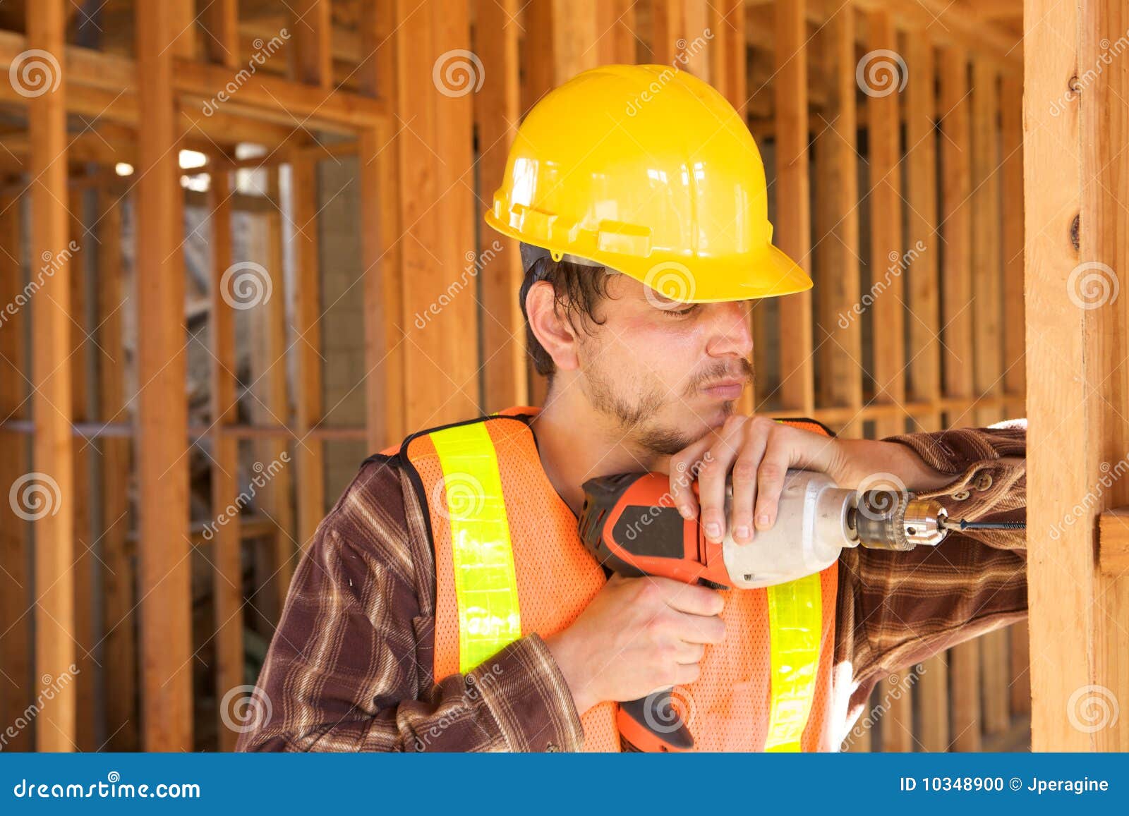 Construction Worker on the Job Stock Photo - Image of adult, beauty ...