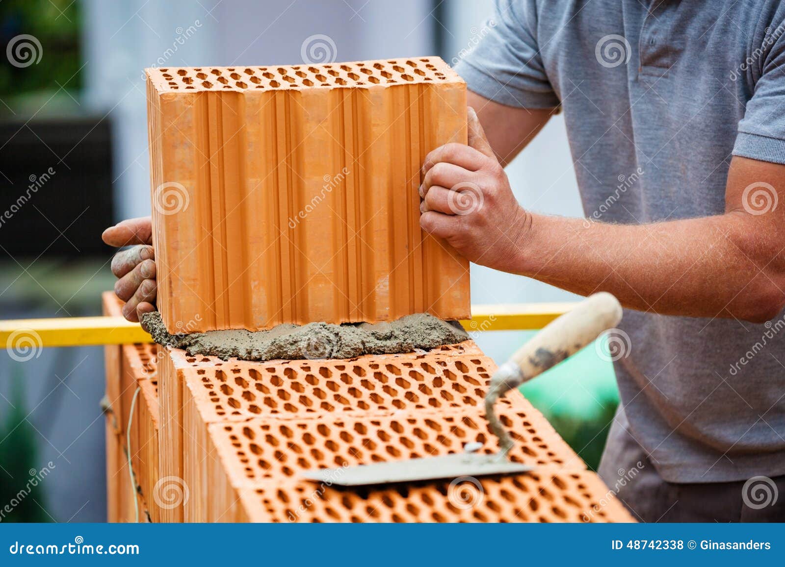 Construction Worker on a Job Site Stock Photo - Image of materials ...