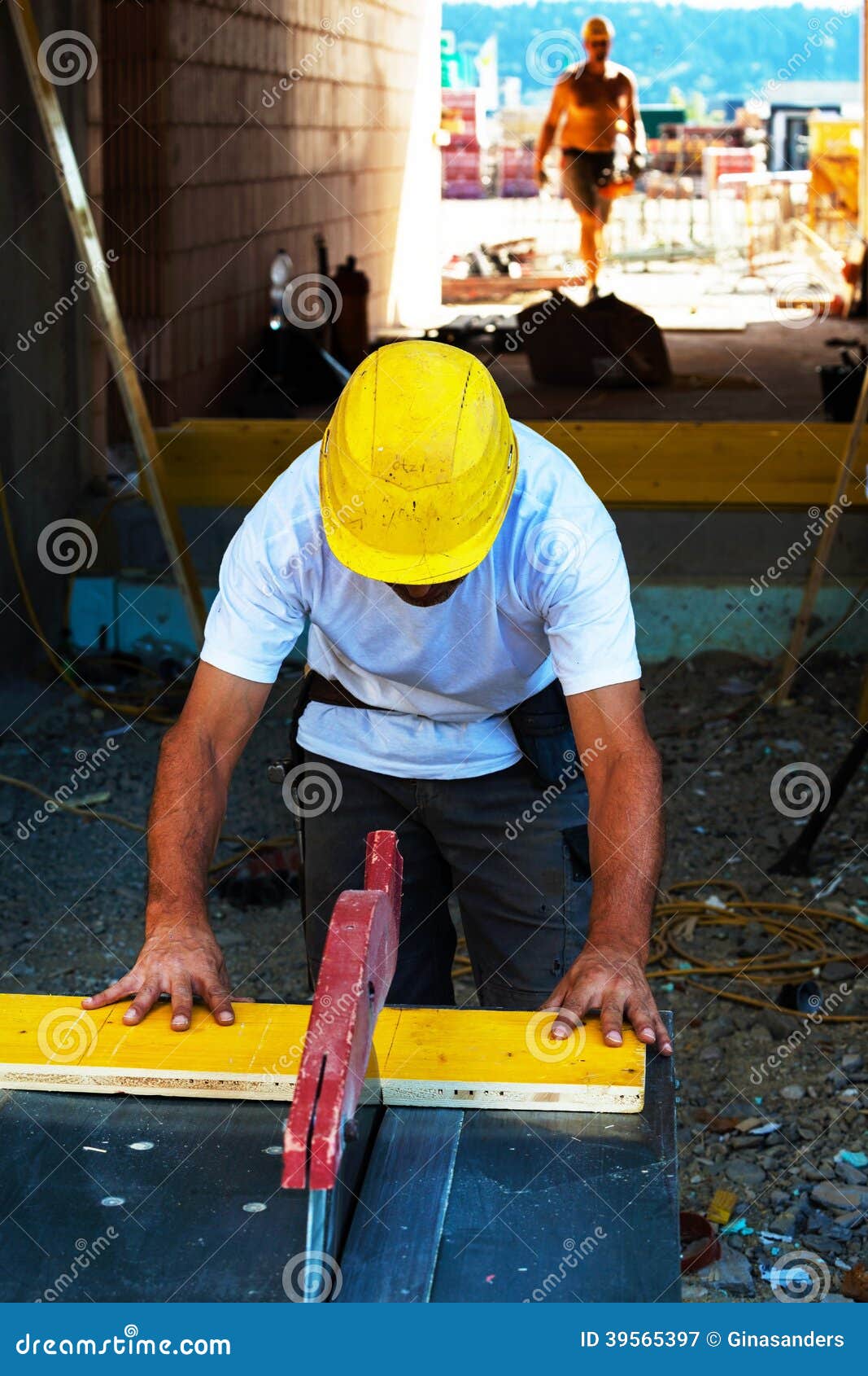 Construction Worker on a Job Site Stock Image - Image of profession ...