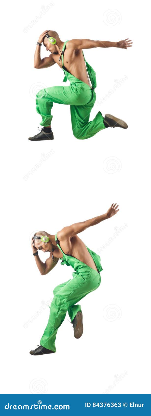 The Construction Worker Jumping and Dancing Stock Image - Image of ...