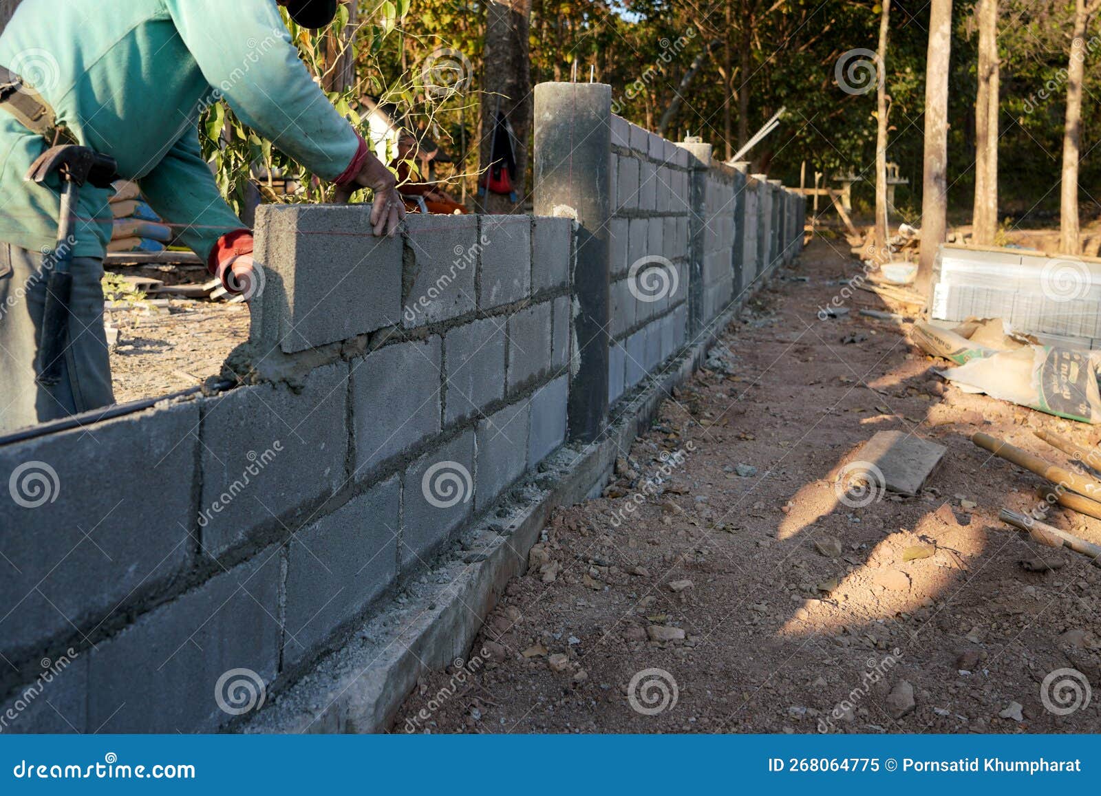 Construction worker stock image. Image of foundation - 268064775