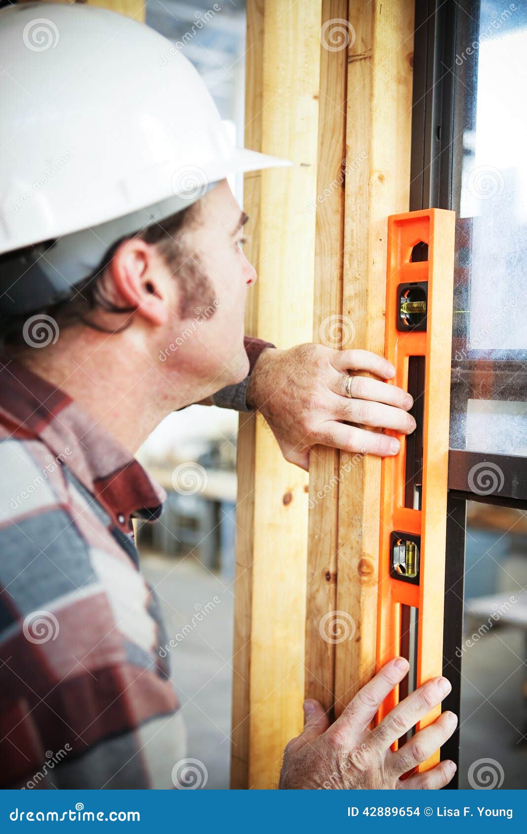 Construction Worker - Level Stock Photo - Image of industrial ...