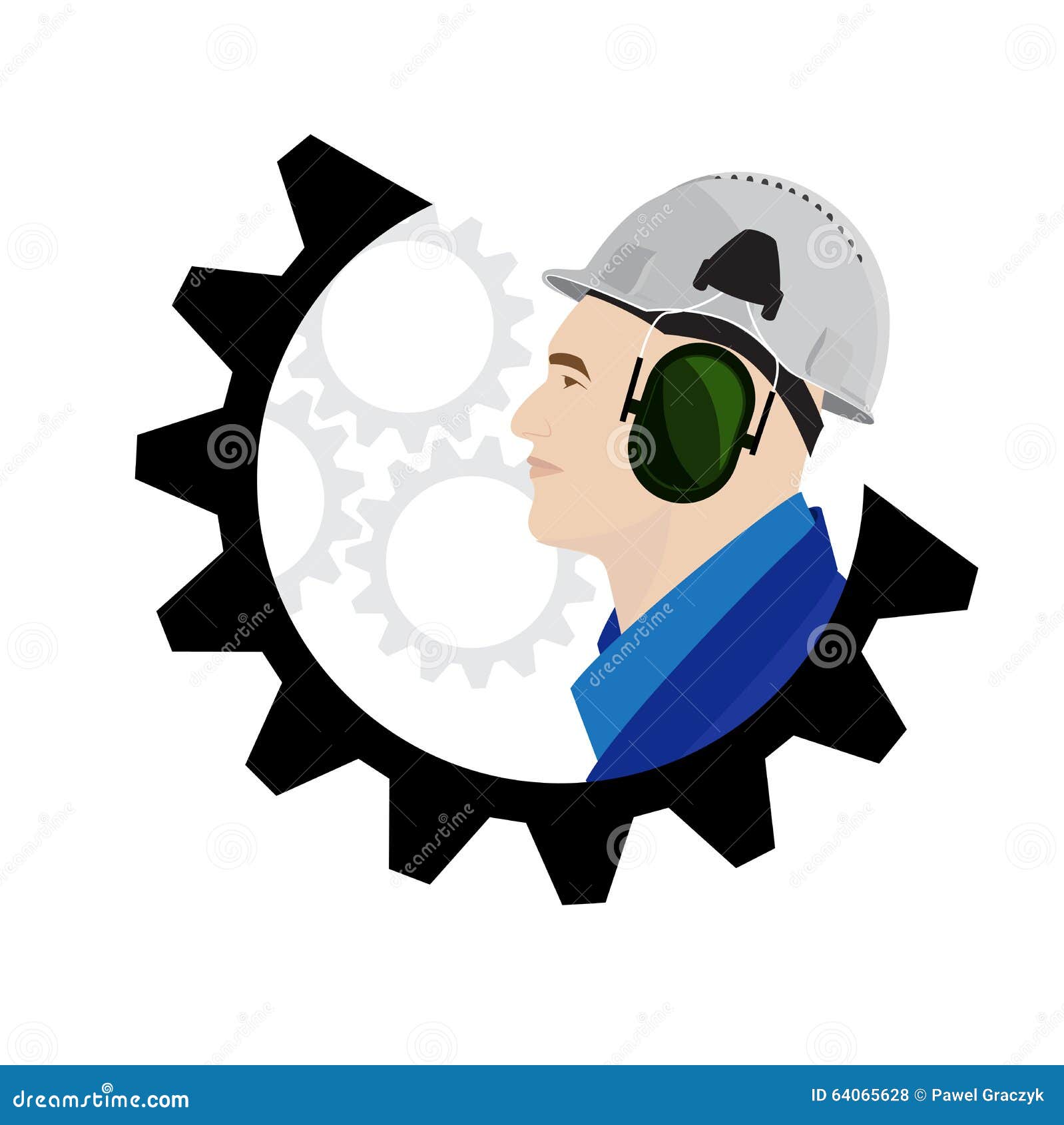 Construction Worker Logo Concept Stock Vector - Illustration of ...