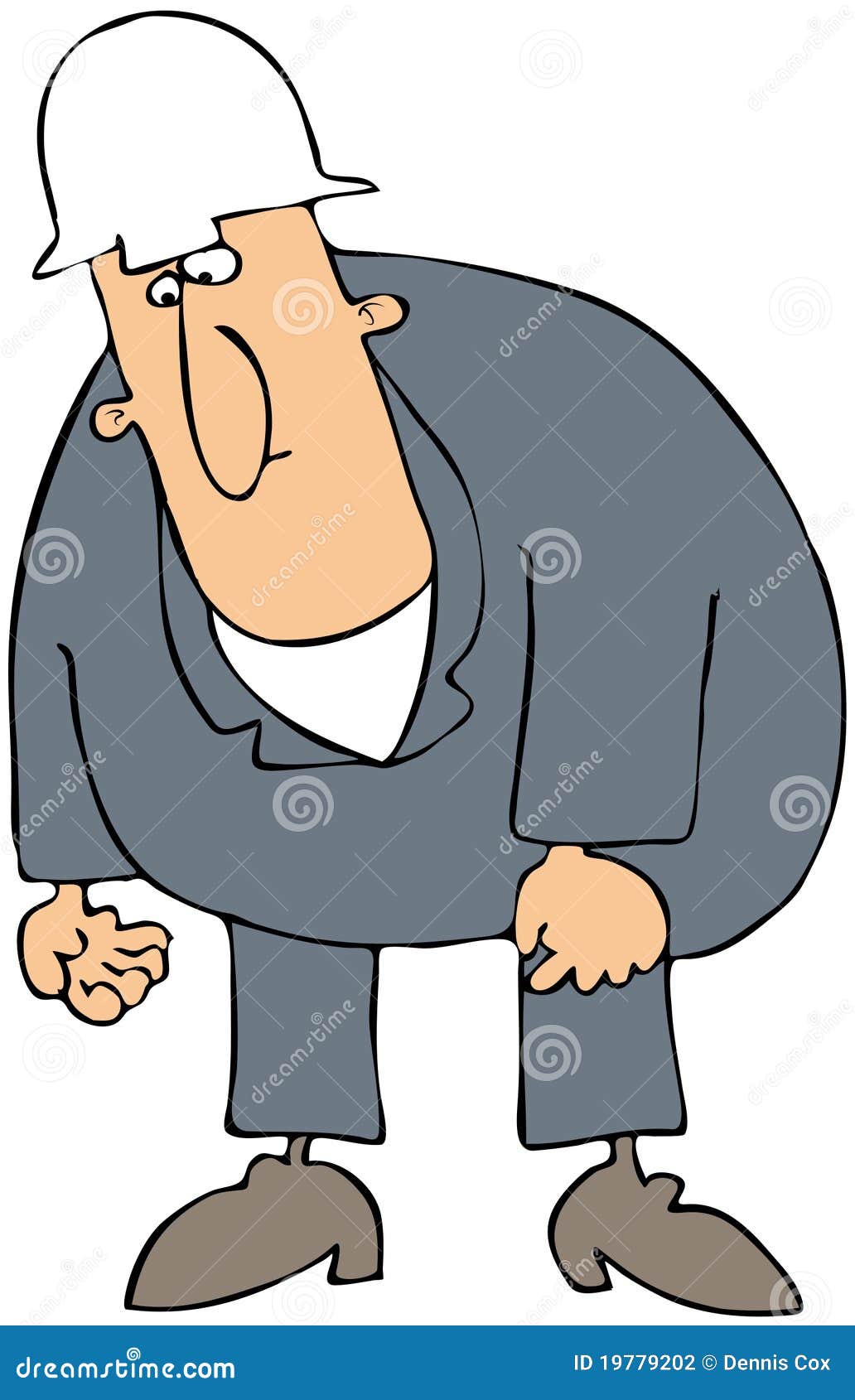 Construction Worker Looking Down Stock Illustration - Illustration of ...