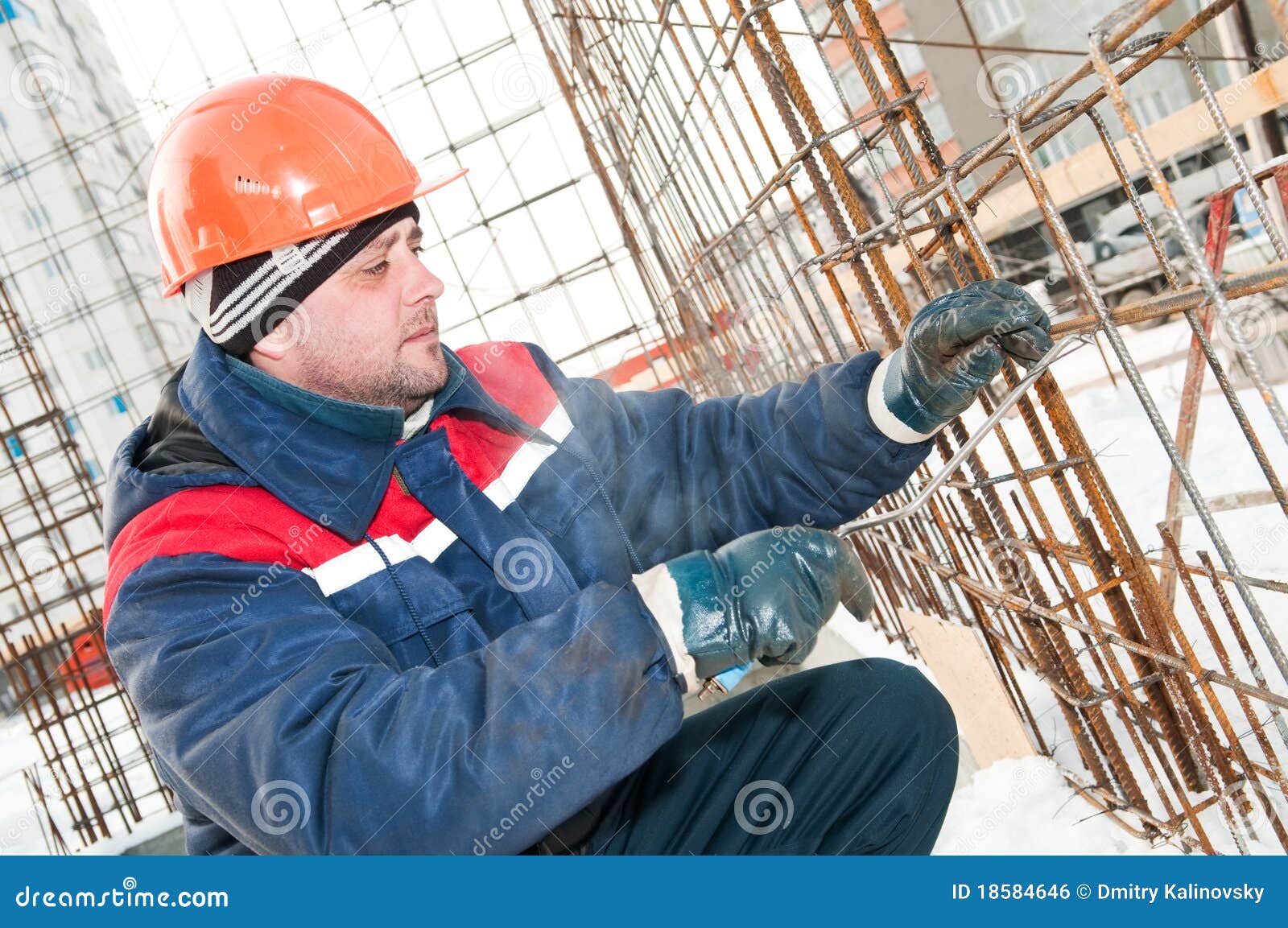 Construction Worker Making Carcass Stock Photo - Image of formwork ...