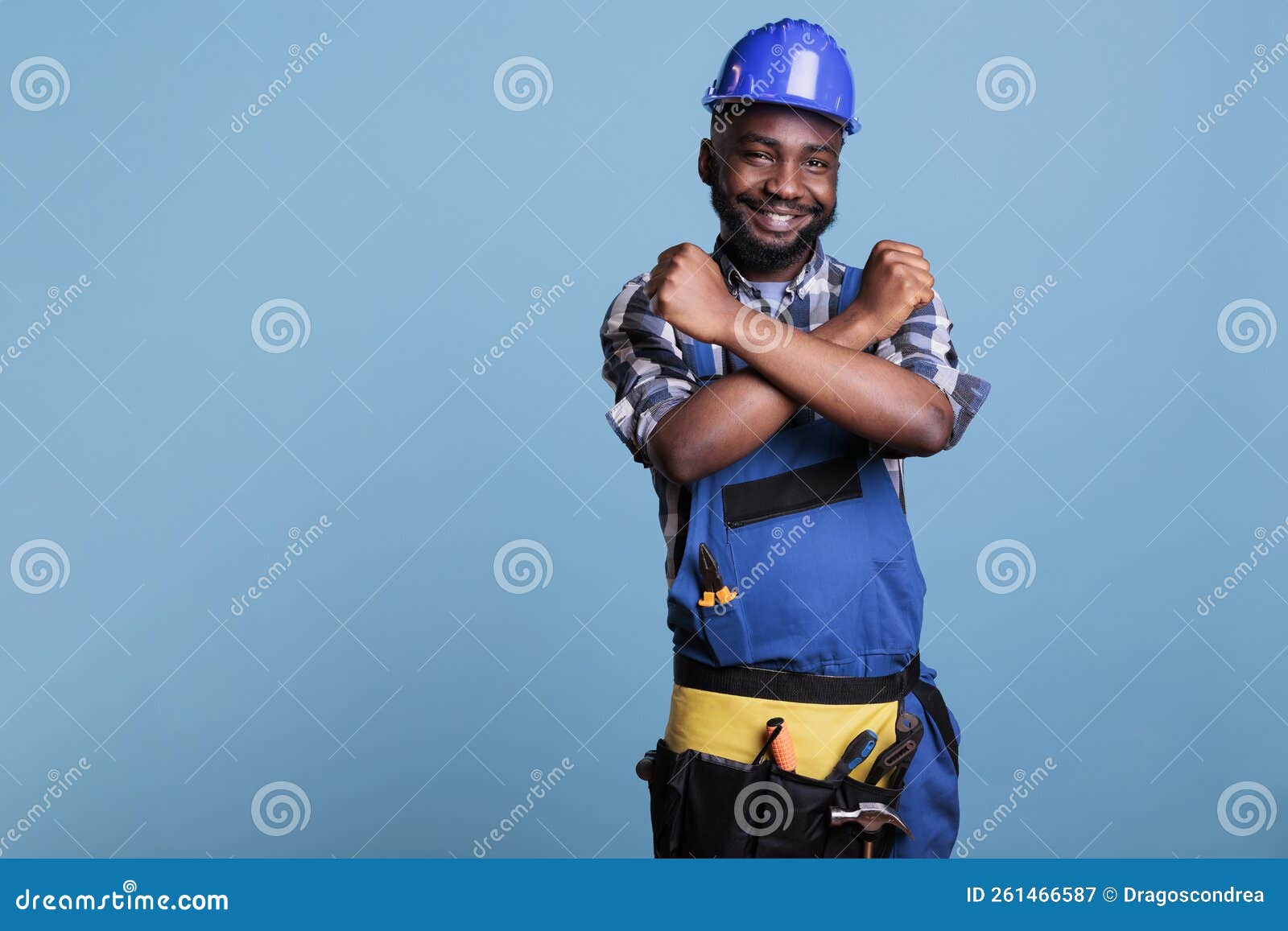 Construction Worker Making a Gesture of Refusal Stock Image - Image of ...