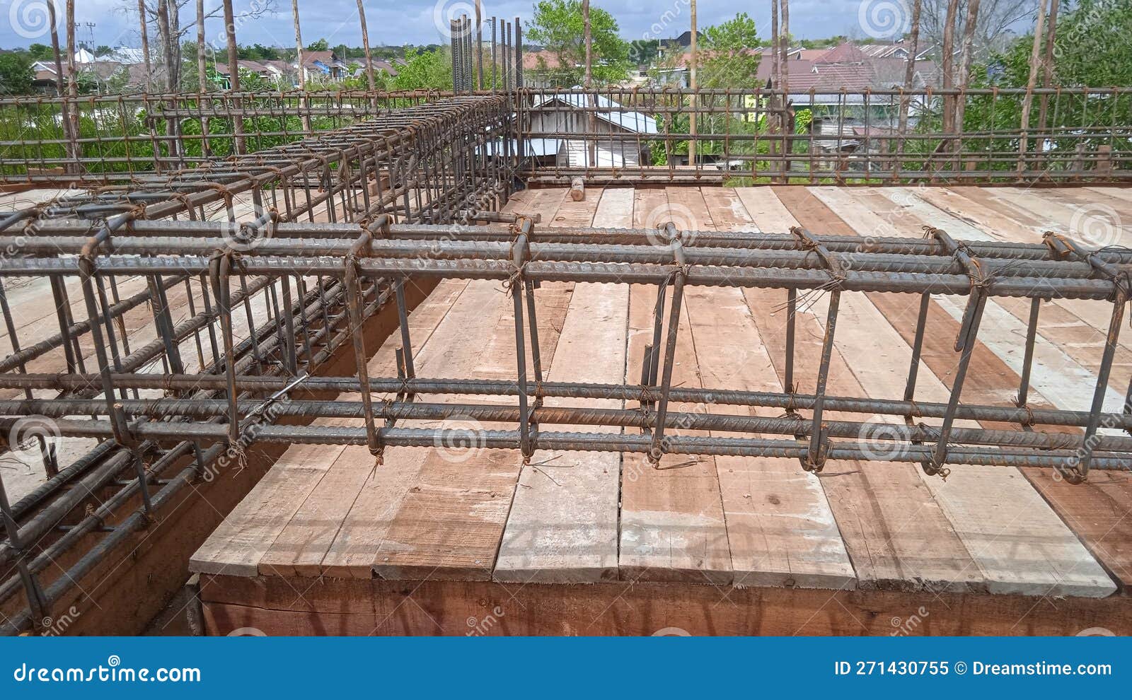 Construction Worker Making Reinforcement Steel Rod Stock Image - Image ...