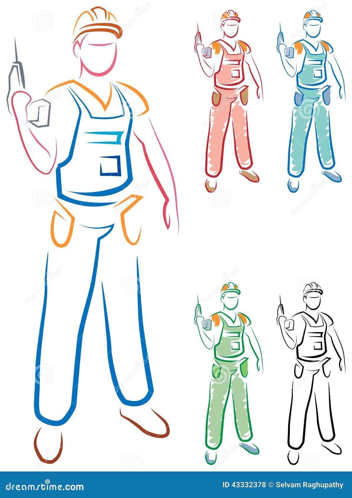 Construction worker stock vector. Illustration of person - 43332378