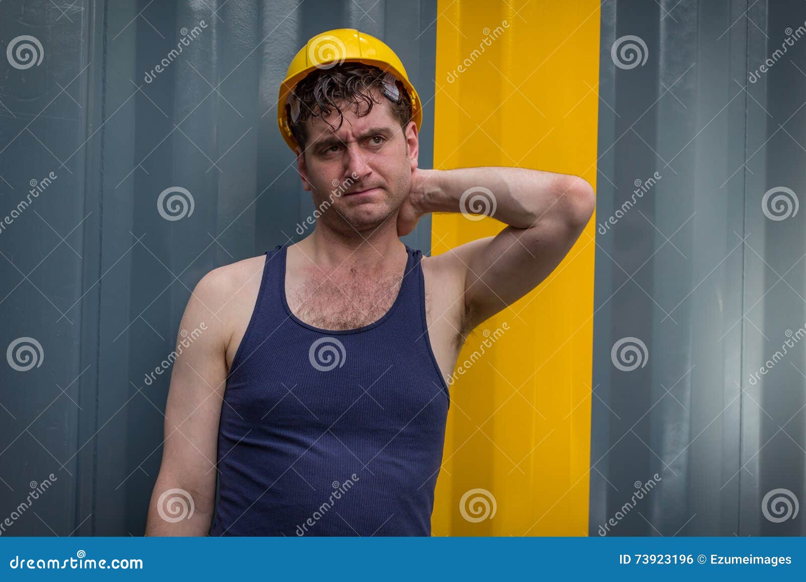 Construction Worker Man stock photo. Image of hard, expression - 73923196