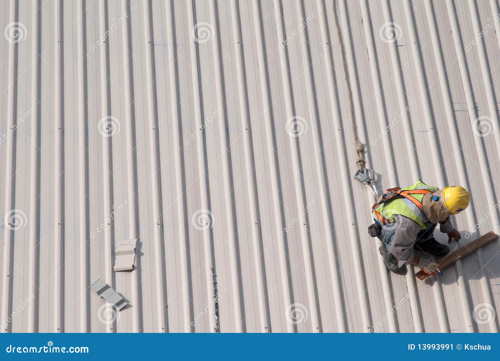 Construction Worker Marking Roof Stock Image - Image of safety, hard ...