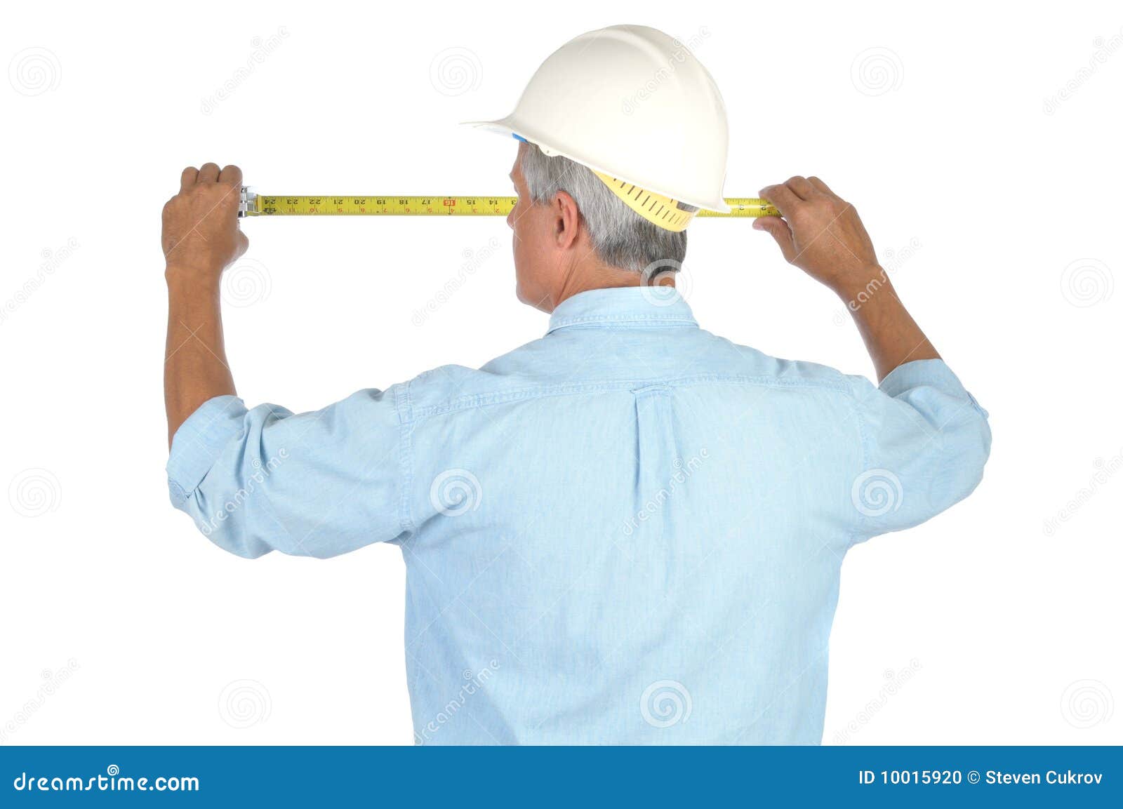 Construction Worker Measuring Stock Photo - Image of construction ...
