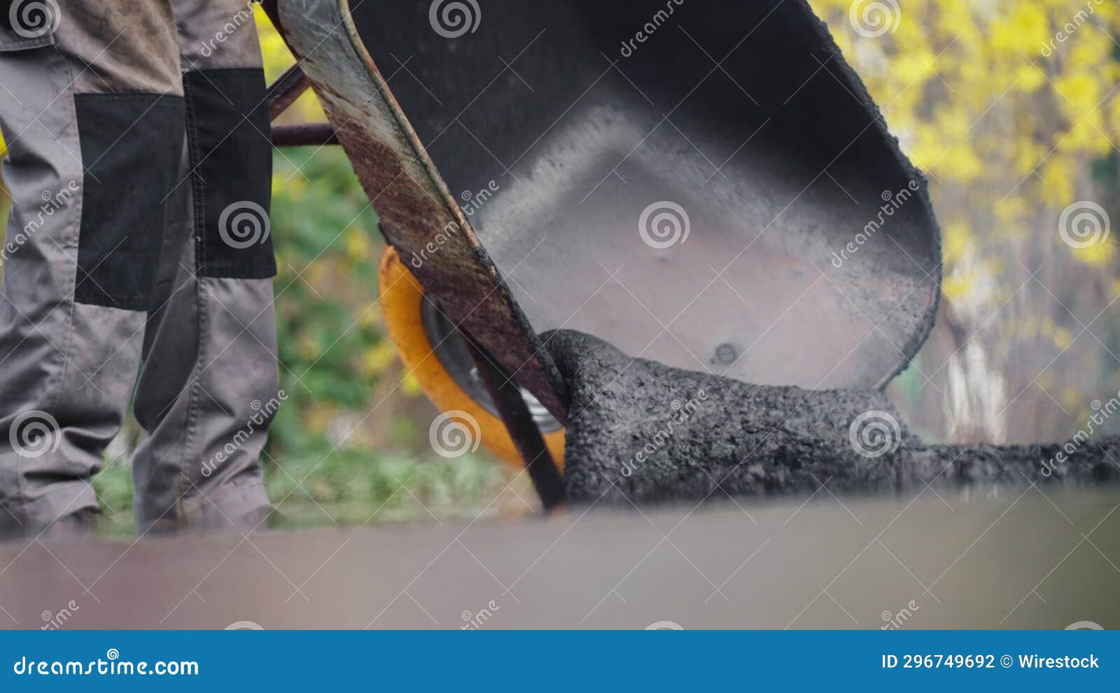 Construction Worker Off-loading Hot Asphalt Tarmac Mixture from ...