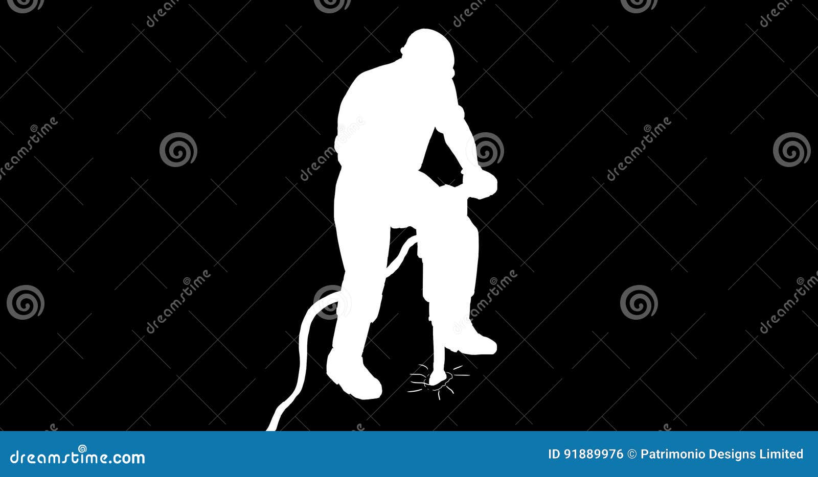Construction Worker Operating Jackhammer 2D Animation Stock Footage ...