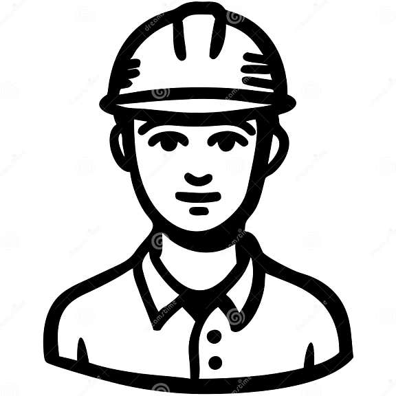 Construction Worker Outline Vector for Safety and Industrial Use Stock ...