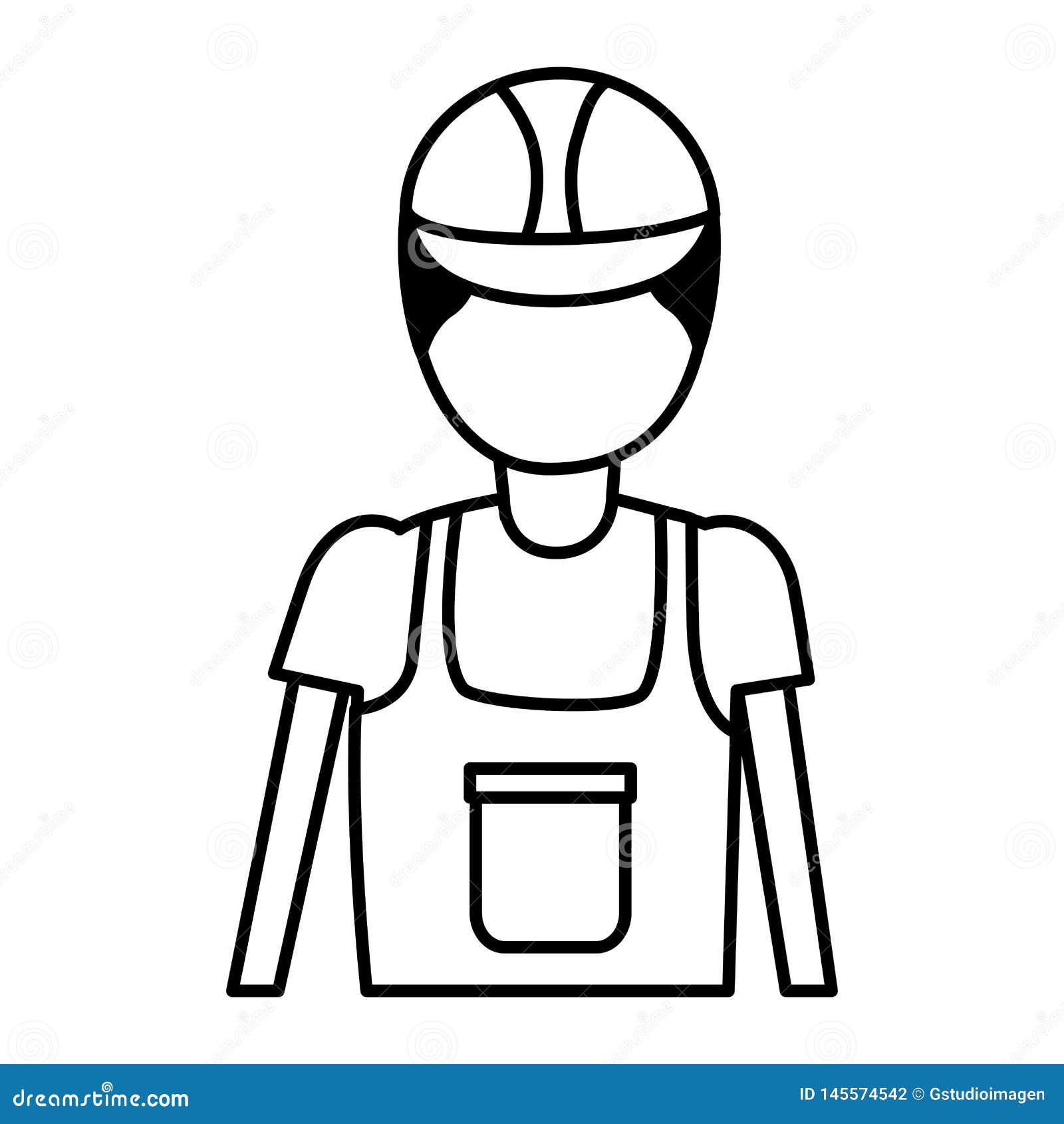 Construction Worker in Overall Stock Vector - Illustration of equipment ...