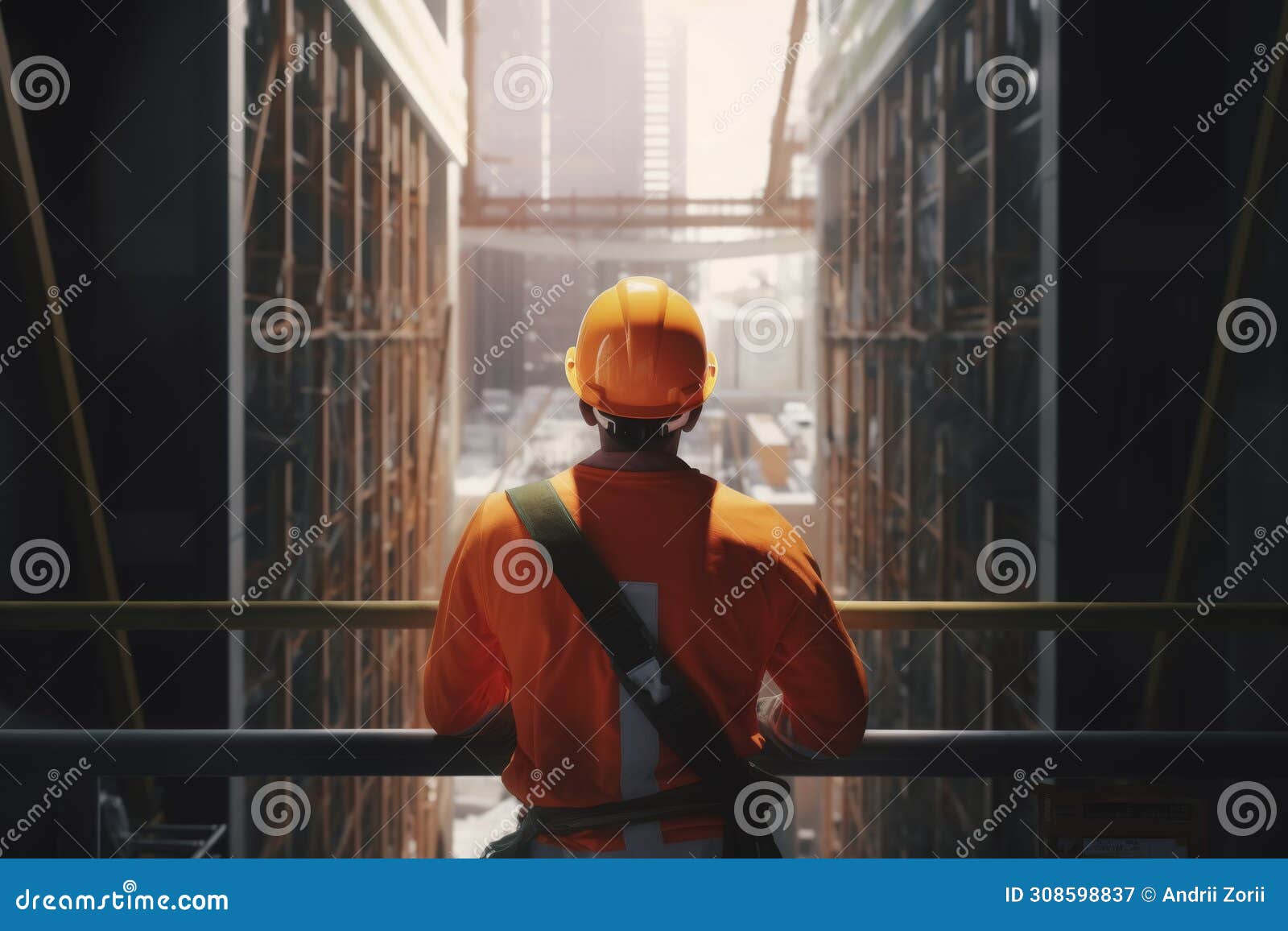Construction Worker Overlooking Site Stock Image - Image of labor ...