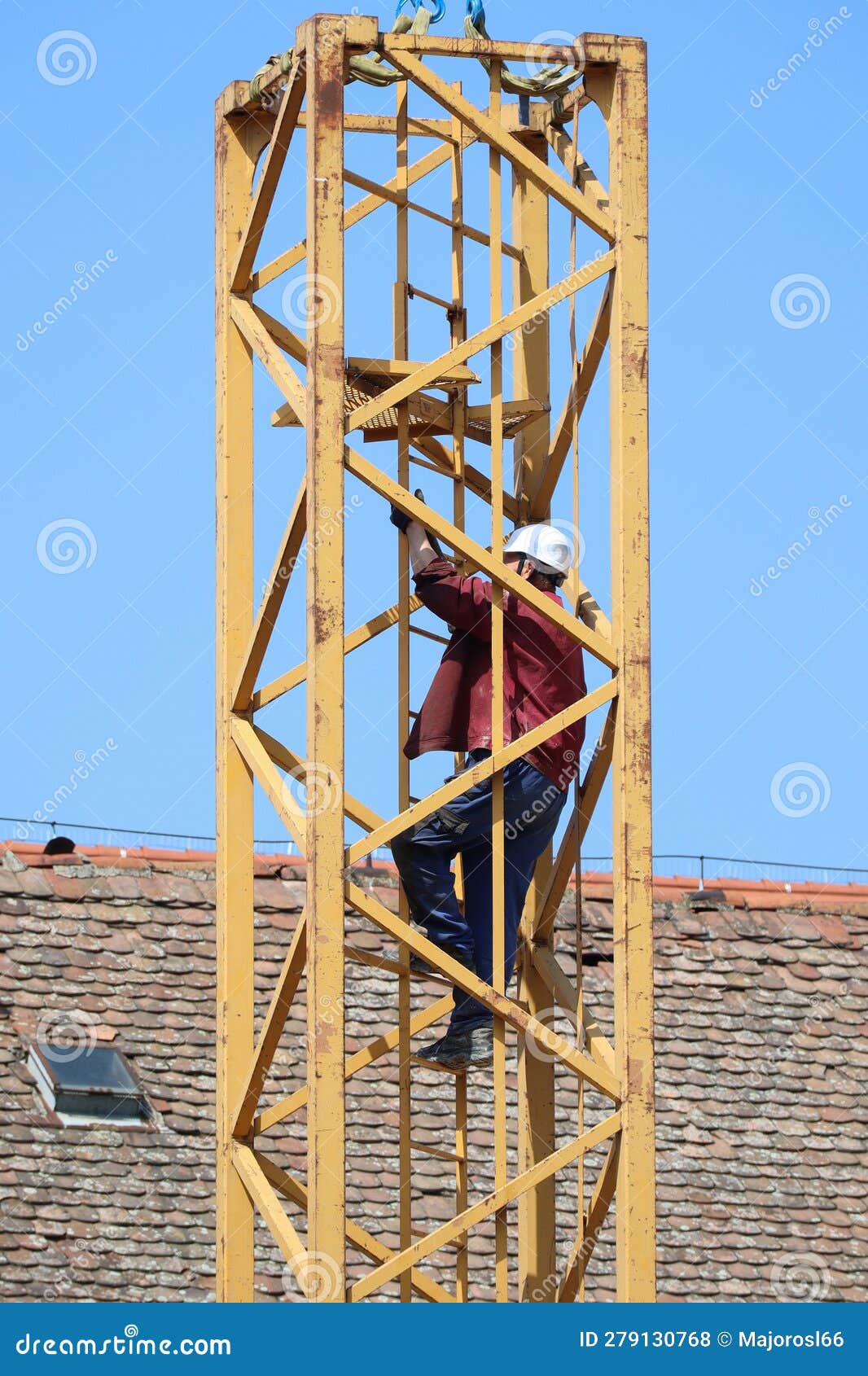 Construction Worker on the Part of a Tower Crane Editorial Stock Photo ...