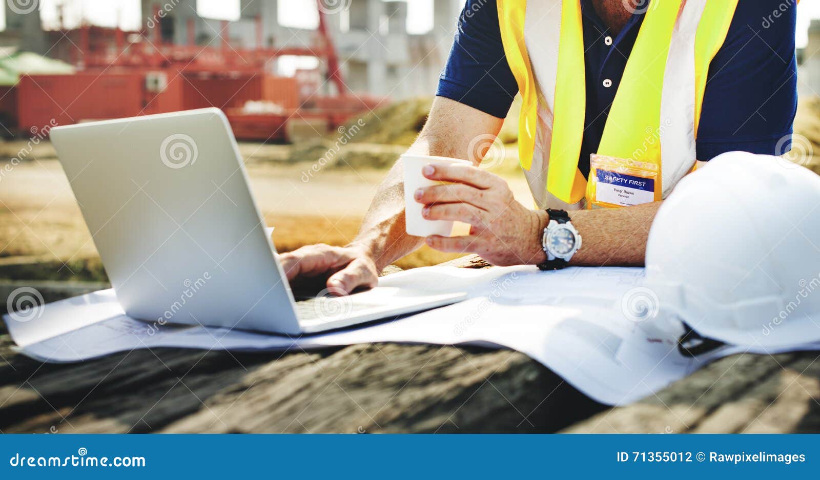 Construction Worker Planning Constractor Developer Concept Stock Photo ...
