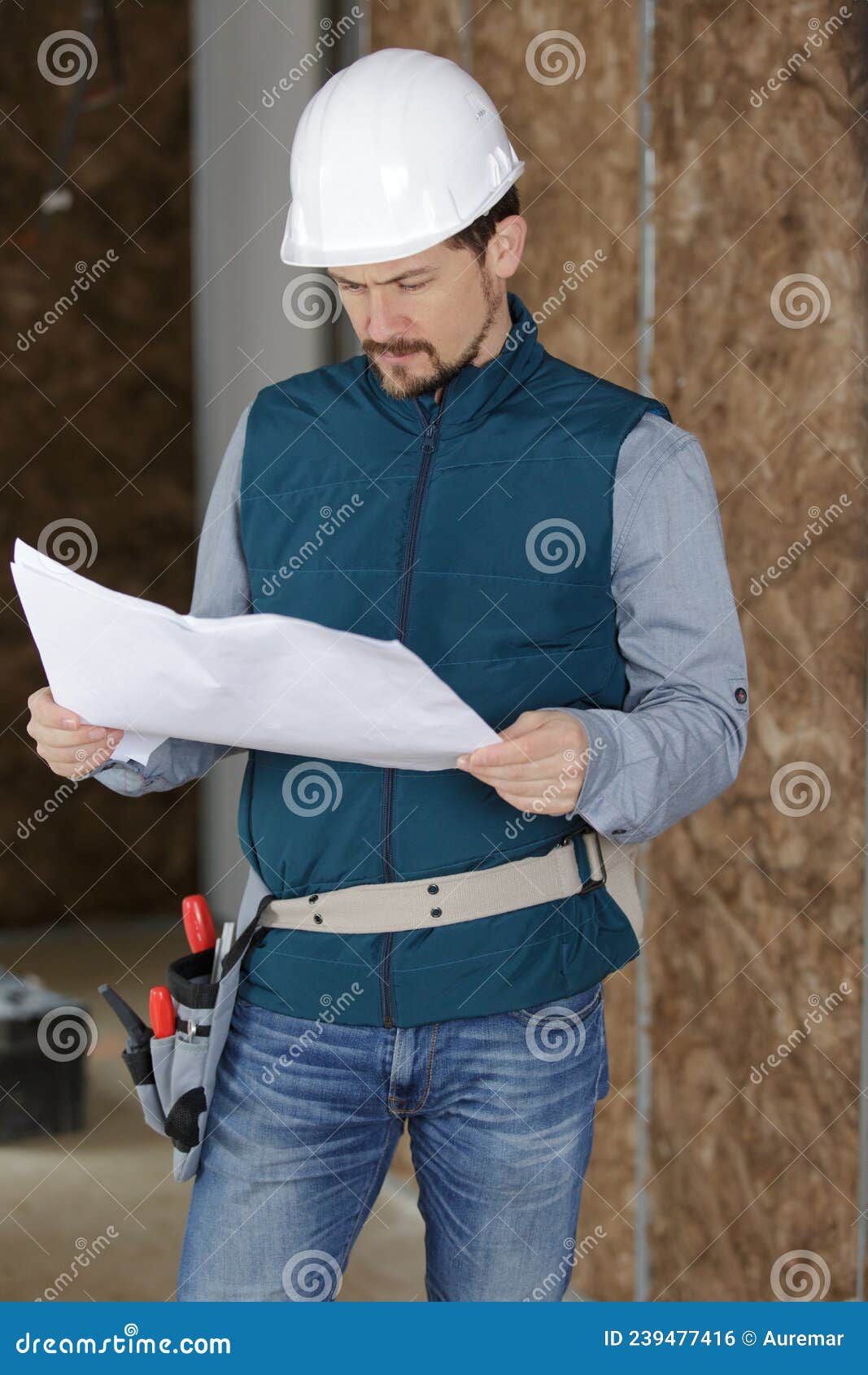 Construction Worker Planning Contractor Developer Concept Stock Photo ...