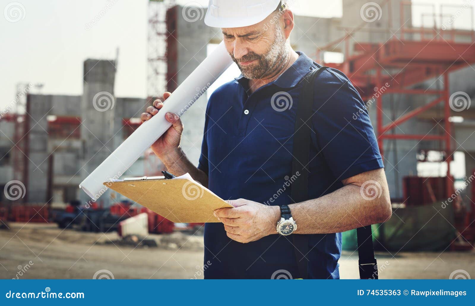 Construction Worker Planning Contractor Developer Concept Stock Image ...
