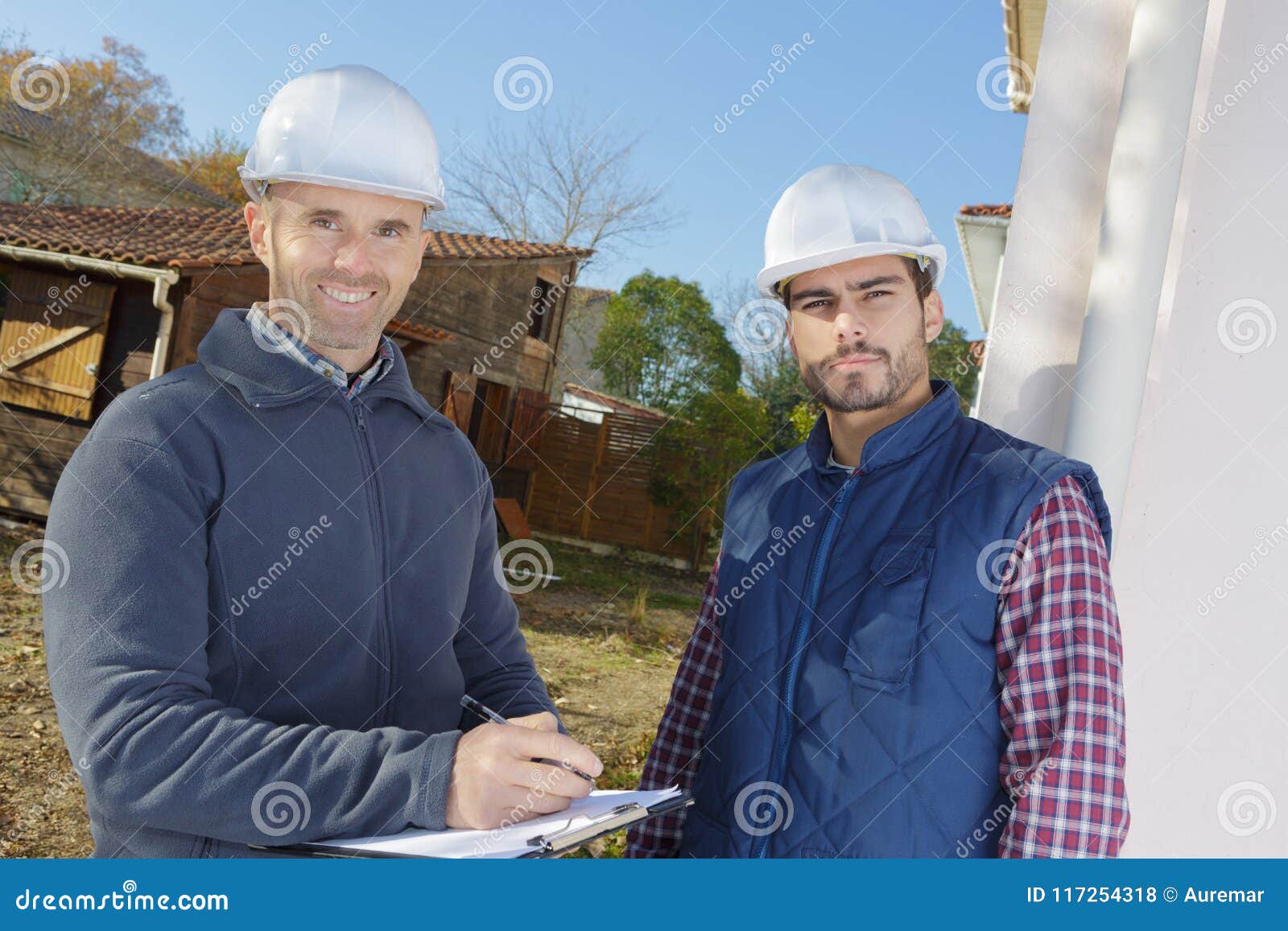 Construction Worker and Planning Contractor Developer Stock Photo ...