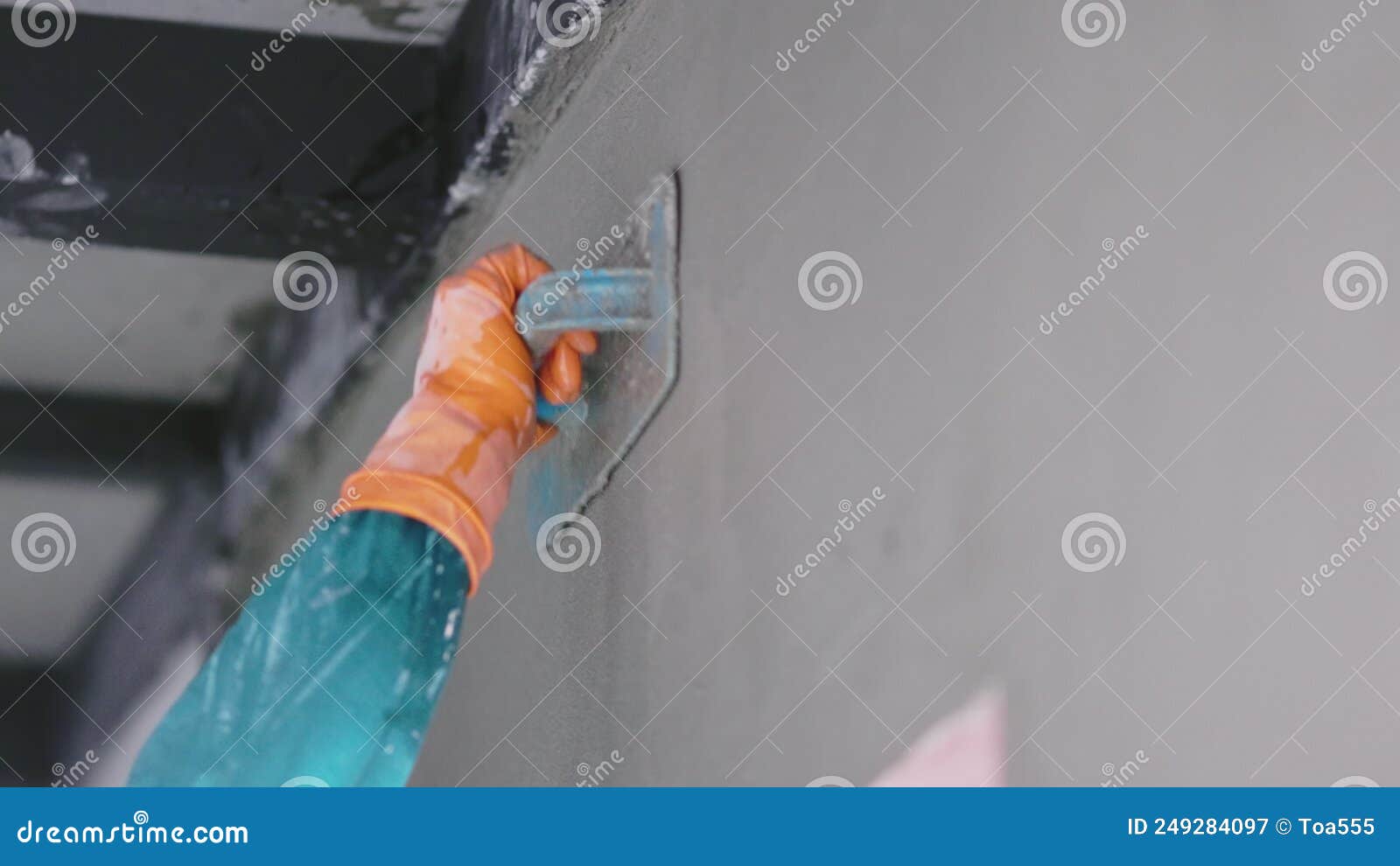 Construction Worker Plastering Wall Surface Stock Video - Video of ...