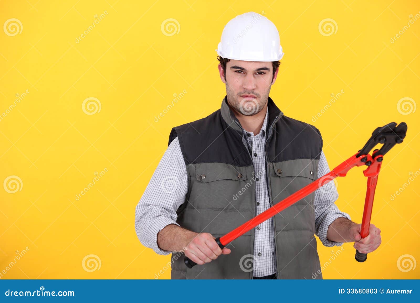 Construction Worker with Pliers. Stock Image - Image of isolated ...