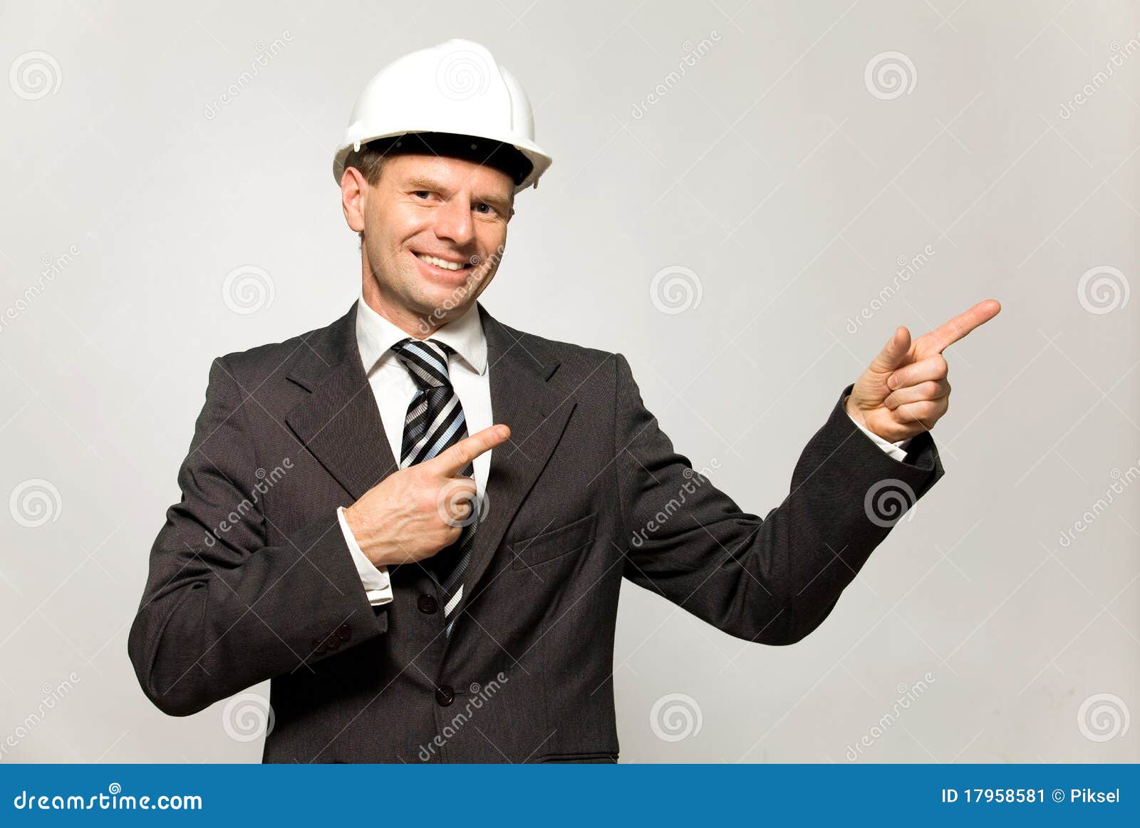 Construction Worker Pointing Stock Image - Image of profession, hardhat ...
