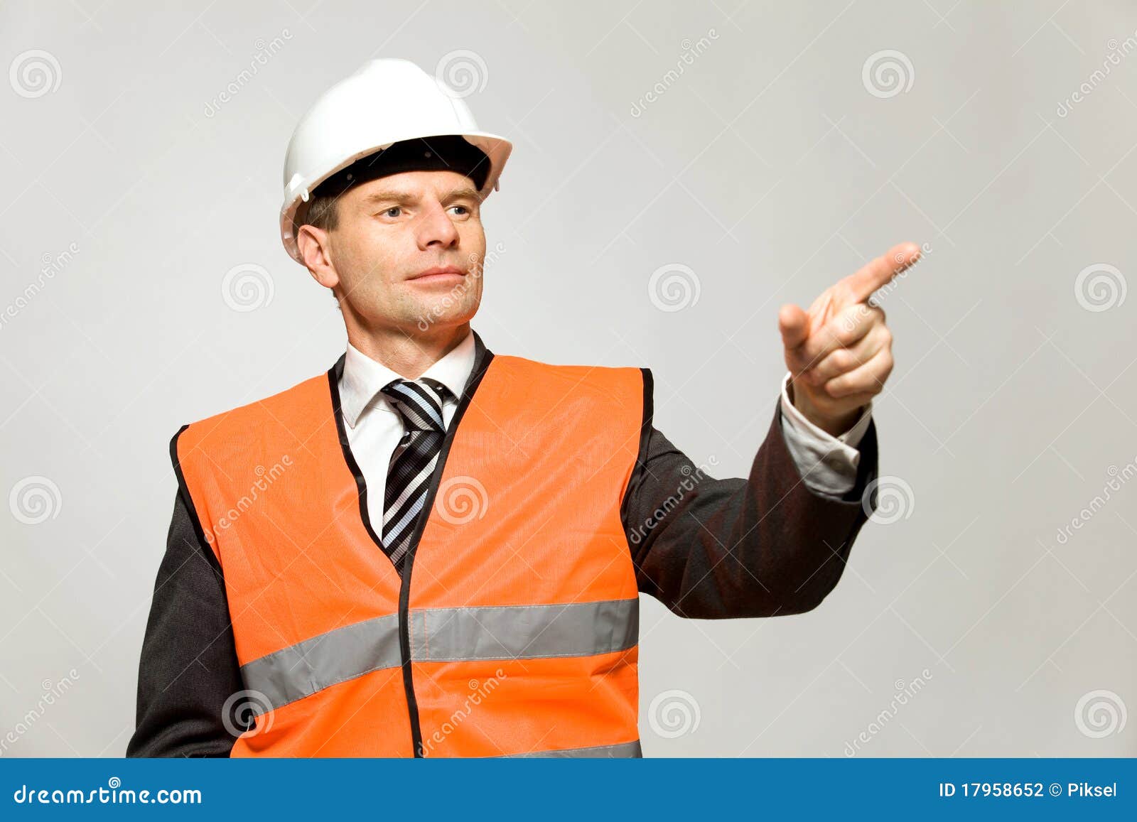 Construction Worker Pointing Stock Photo - Image of construction ...