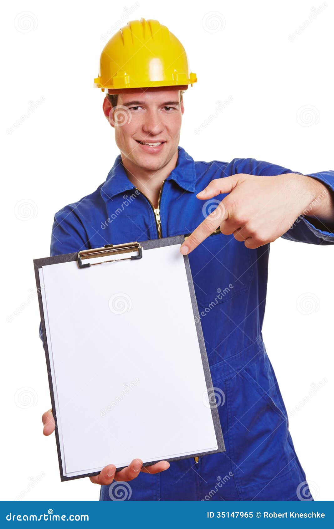 Construction Worker Pointing Stock Image - Image of suit, installer ...