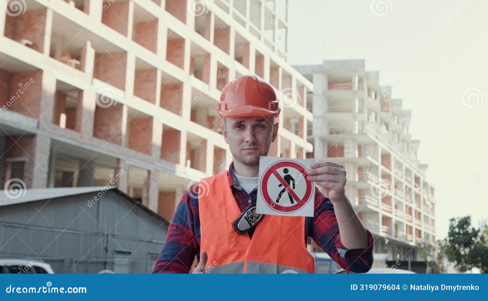 Foreman Warning People Against Entering Development Site Stock Photo ...