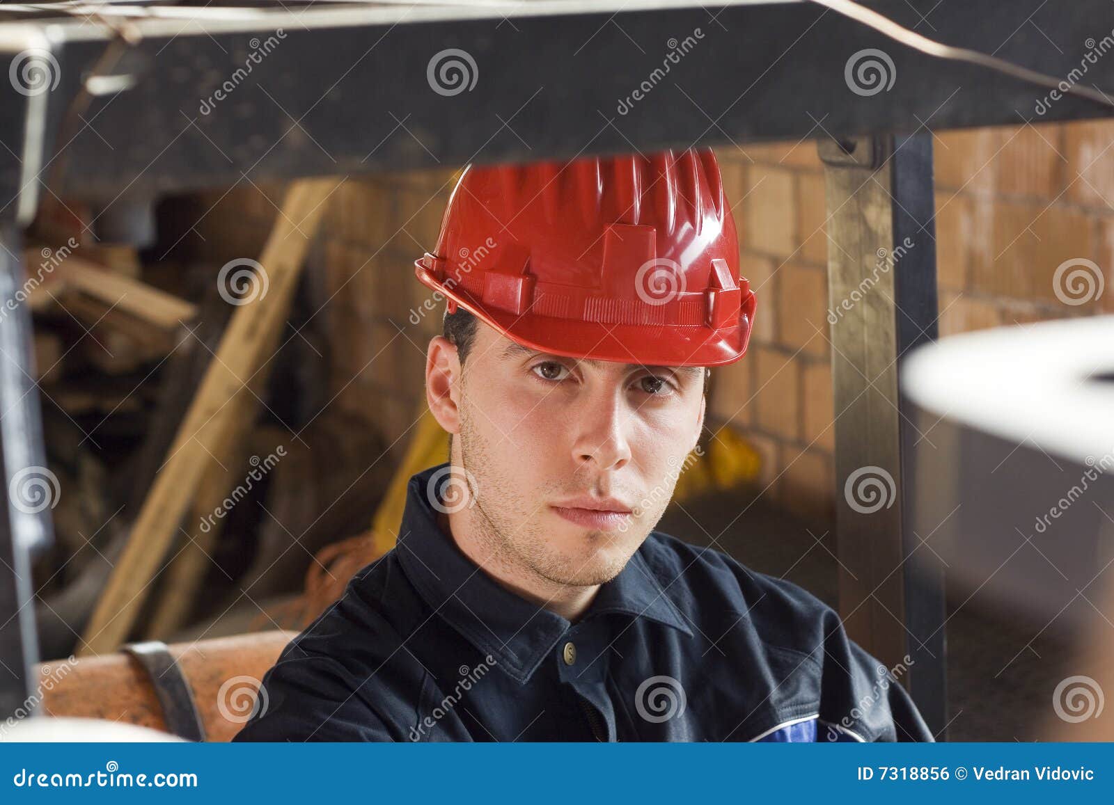 Construction Worker Portrait Stock Photo - Image of electrician, gear ...