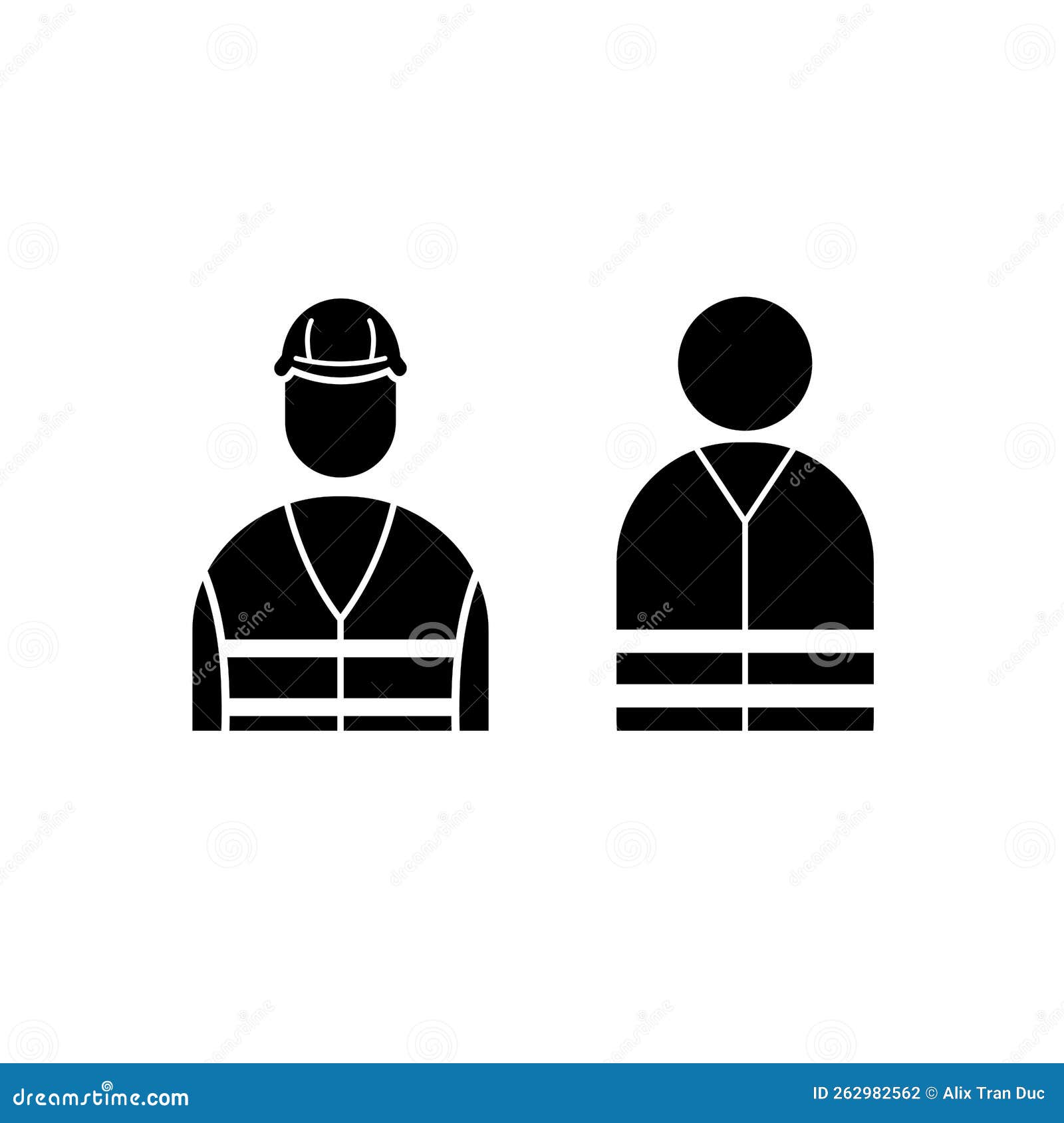 Construction Worker Portrait Icons Stock Vector - Illustration of ...