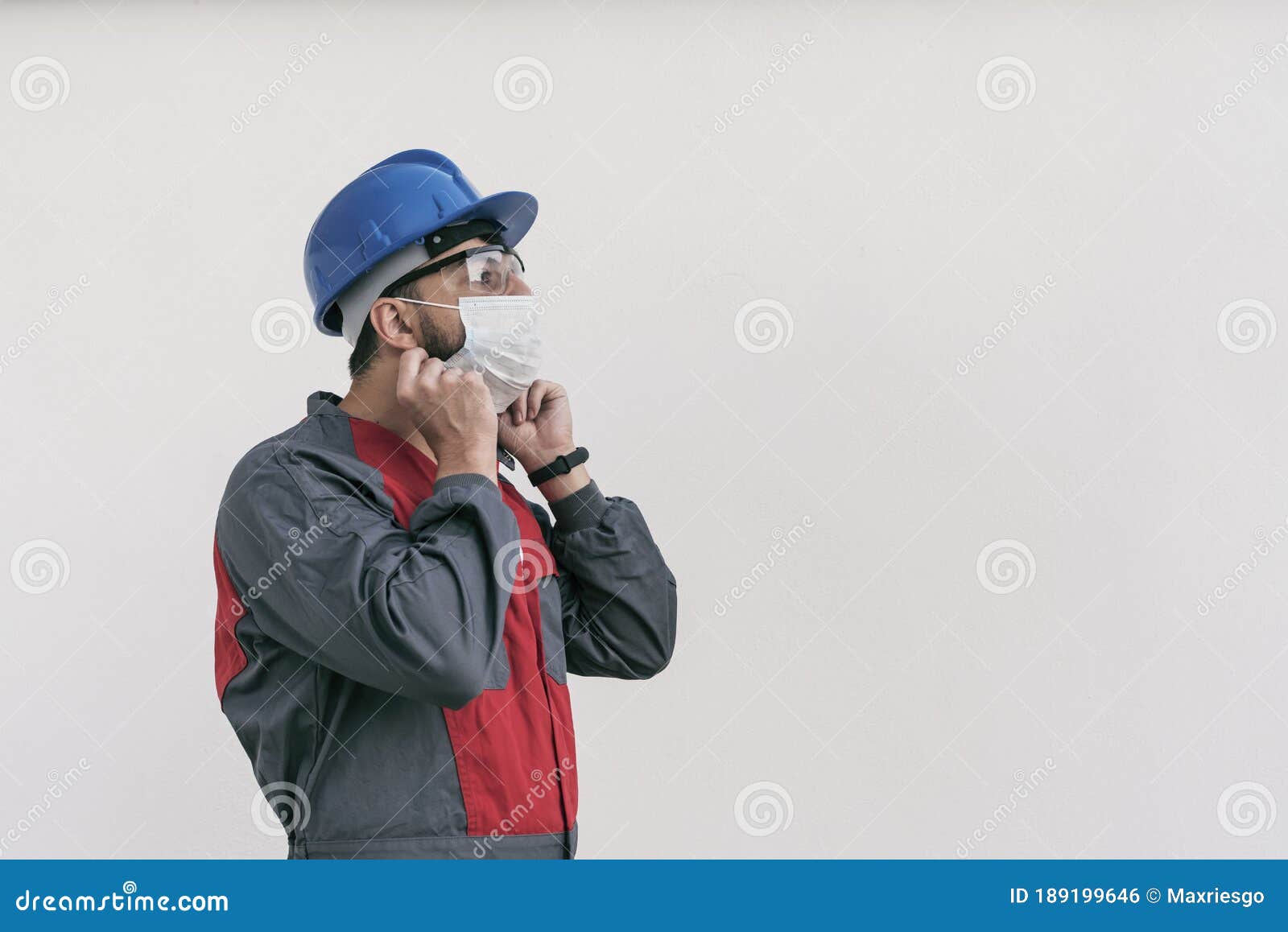 Construction Worker Portrait on White Wall Stock Photo - Image of ...