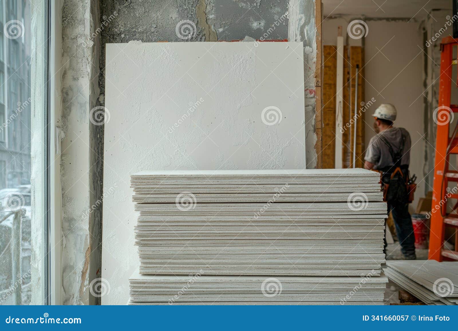 Construction Worker Prepares for Installation while Surrounded by ...