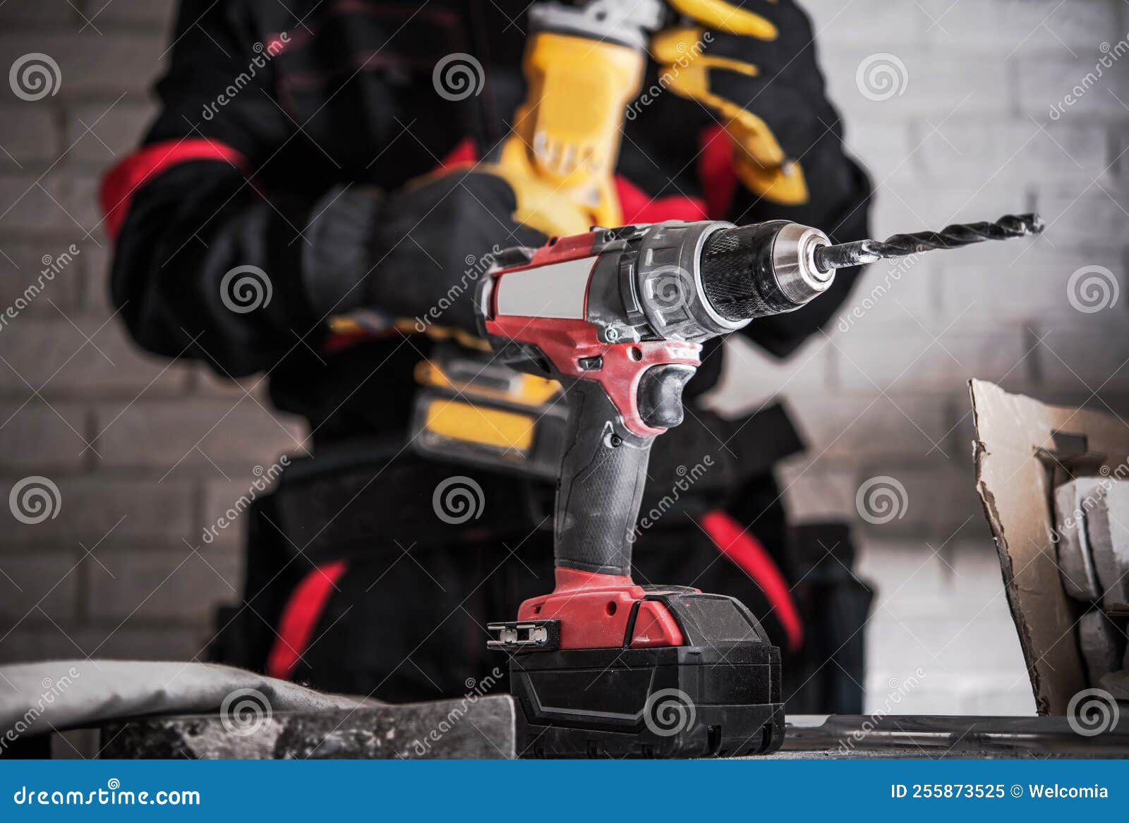 Construction Worker Preparing His Equipment Stock Image - Image of ...